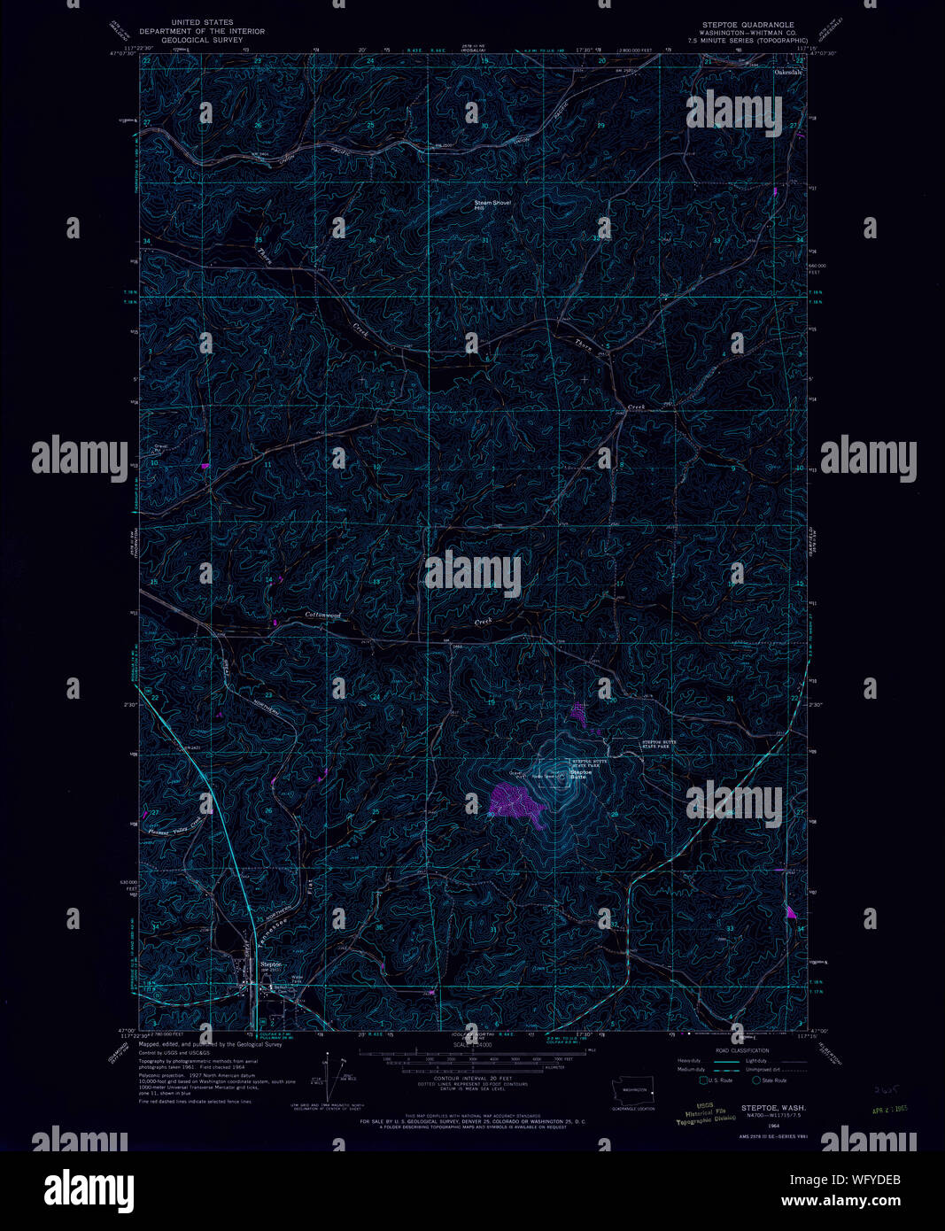 Steptoe washington state map hi-res stock photography and images - Alamy