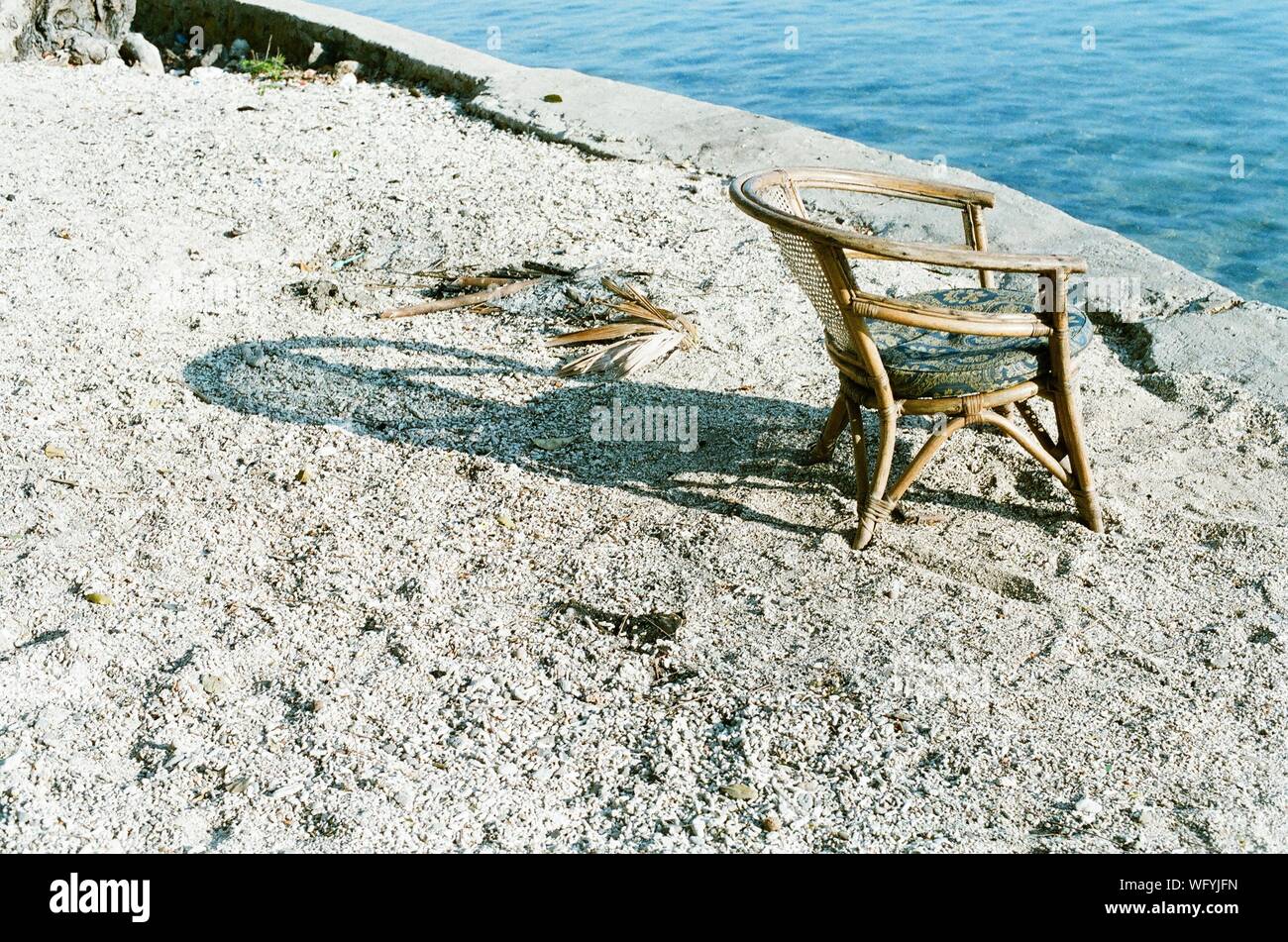 Sand chair shadow beach hi-res stock photography and images - Alamy