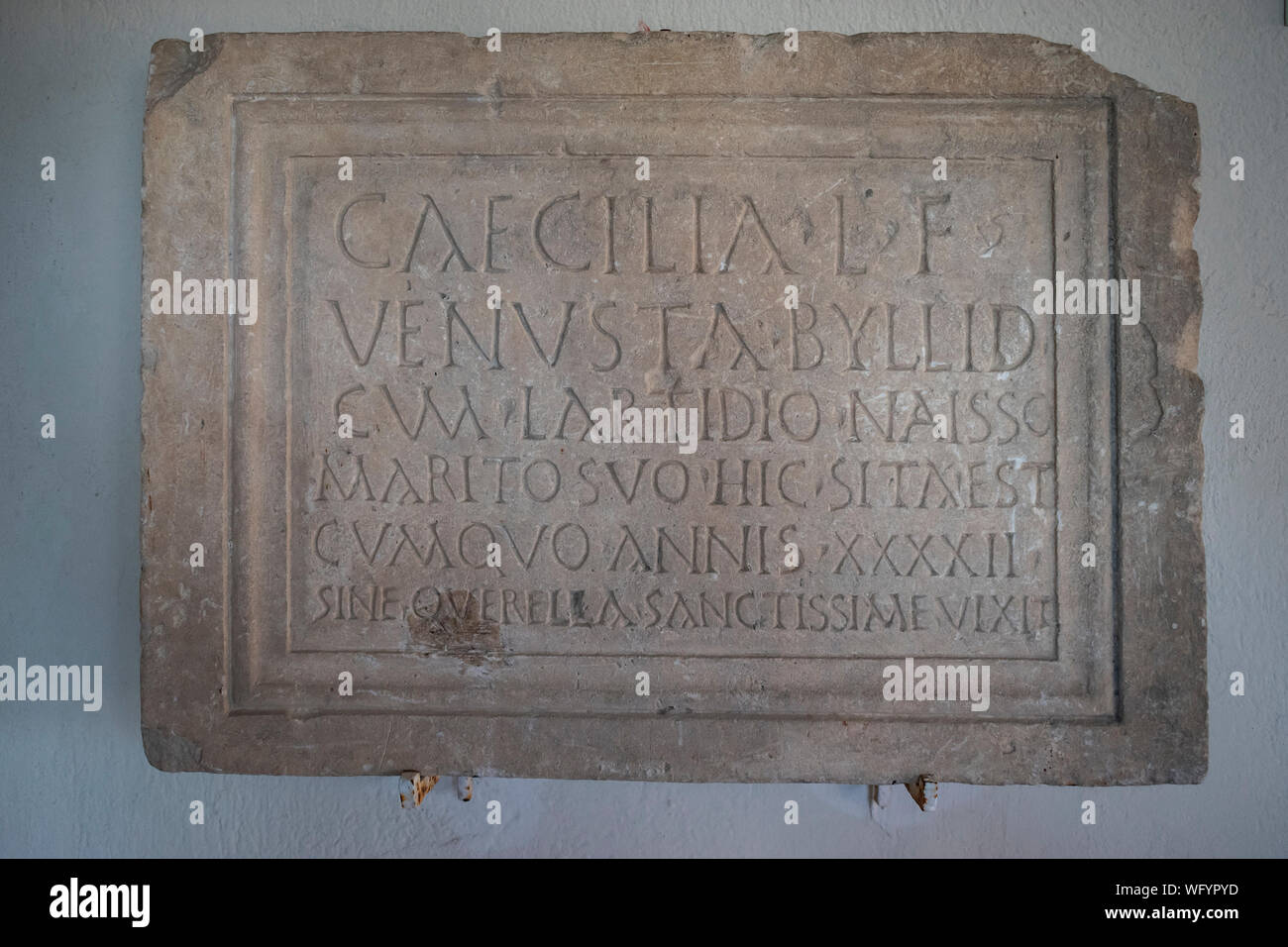 Ancient Roman Tombstone With Latin Inscription Stock Photo - Alamy
