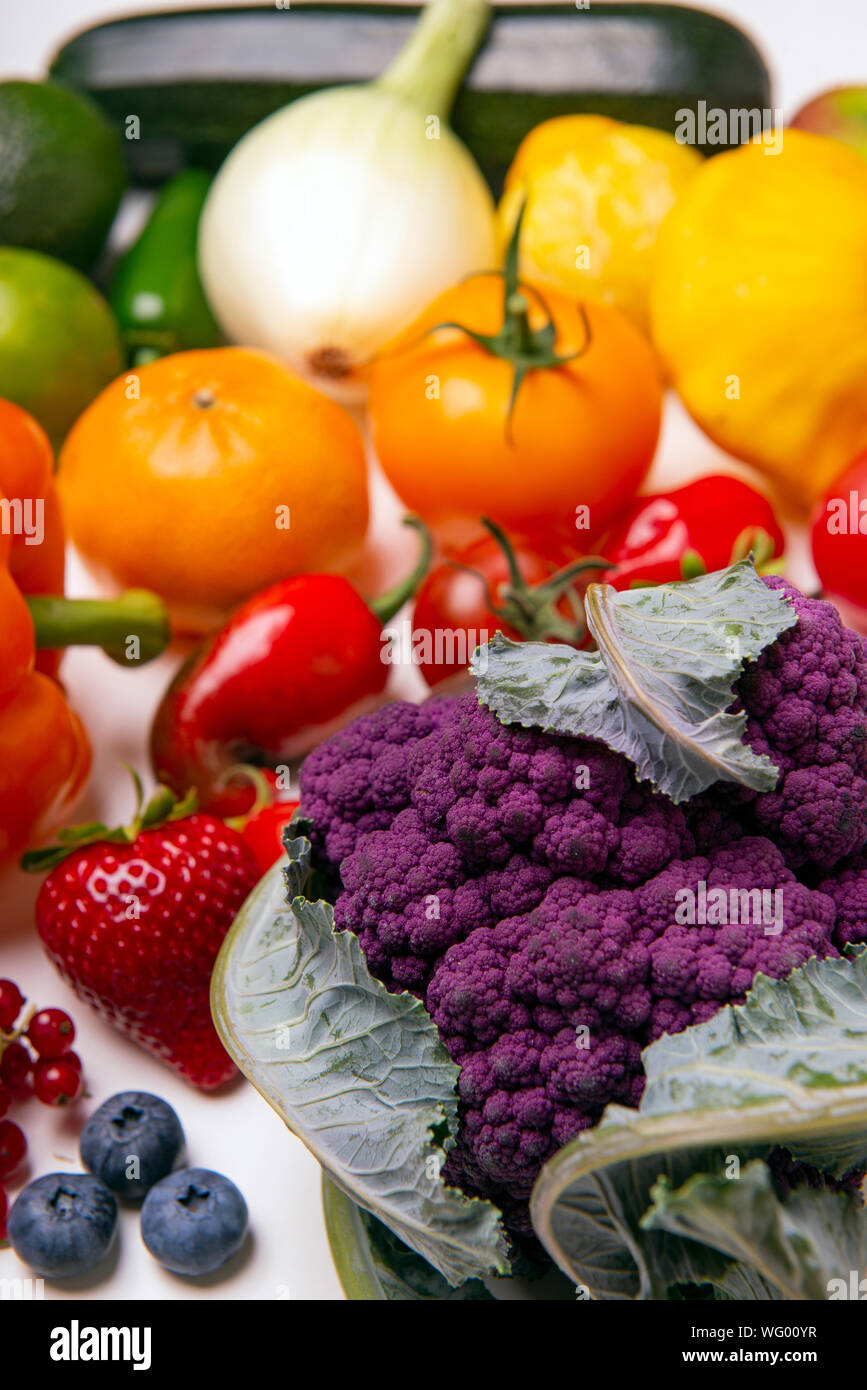 Colorful rainbow fruits vegetables hi-res stock photography and images ...