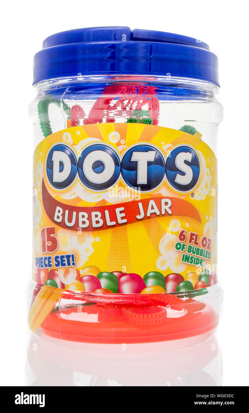 Winneconne, WI - 24 June 2019 : A package of Dots bubble jar on an ...