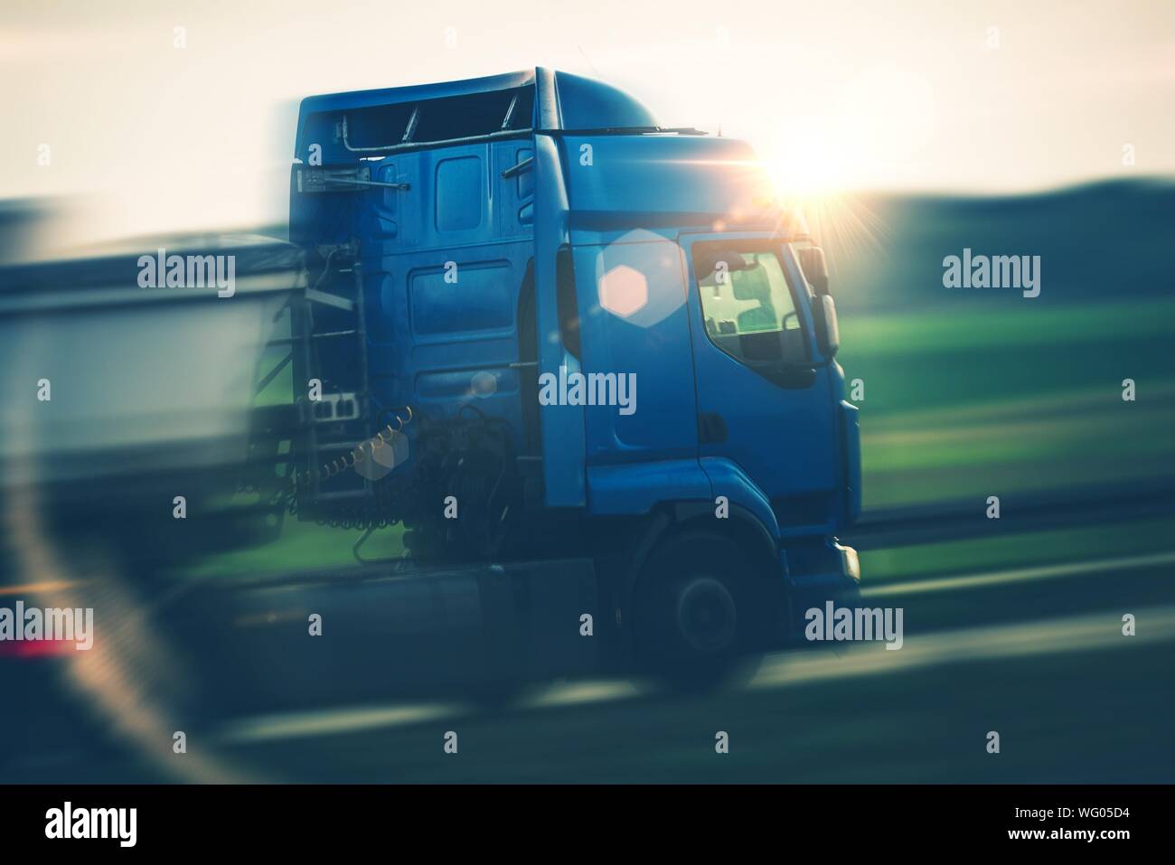 Truck moving on the road hi-res stock photography and images - Alamy
