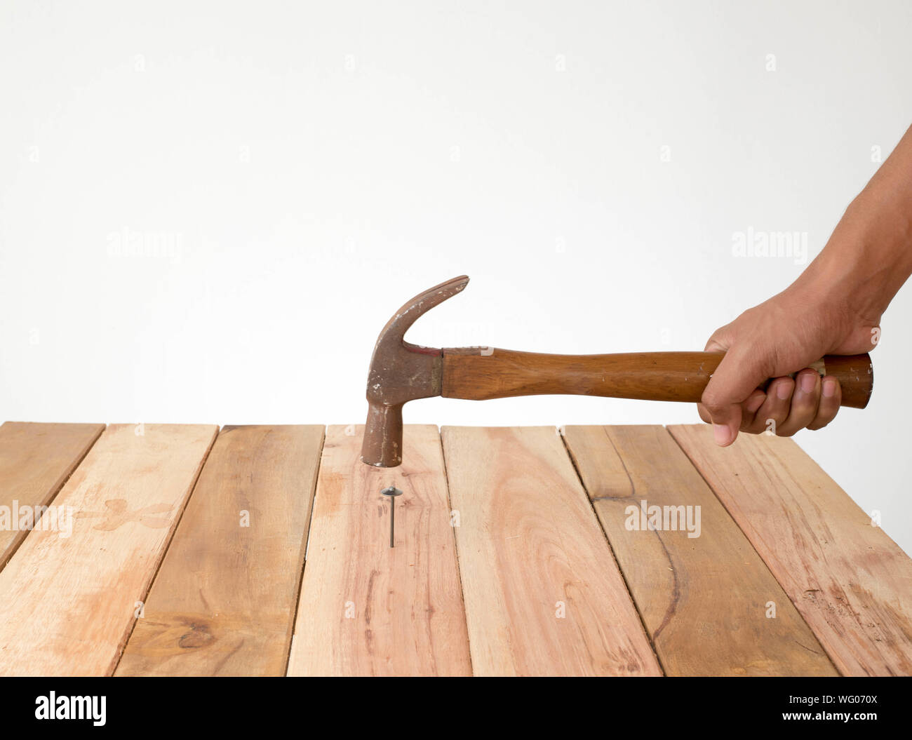 Nail wall man hi-res stock photography and images - Alamy