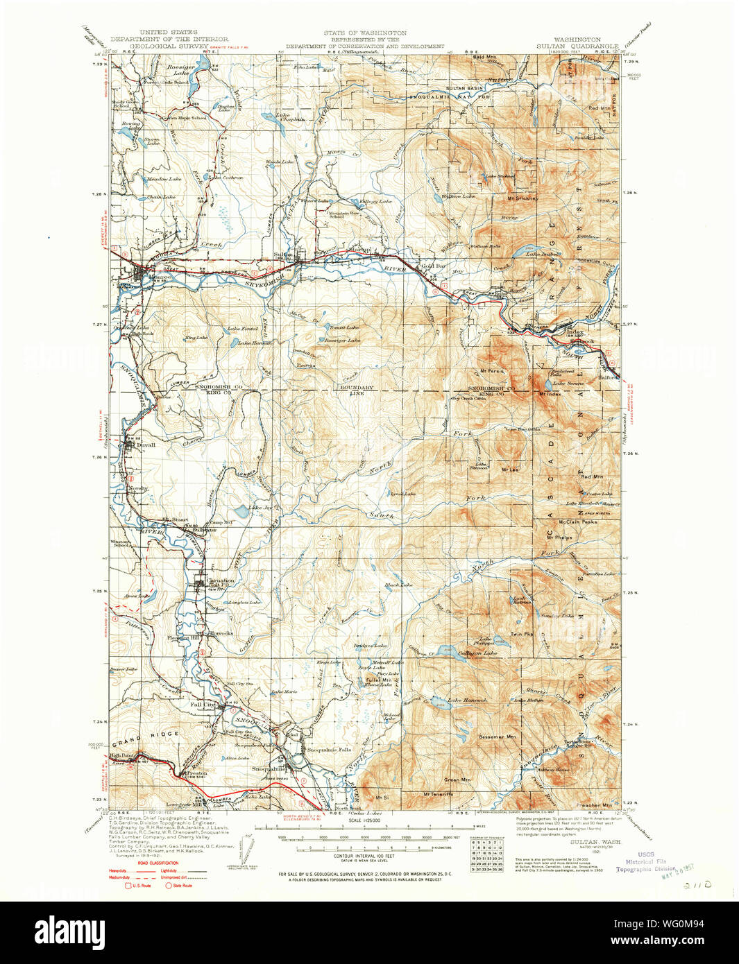 USGS Topo Map Washington State WA Sultan 244094 1921 125000 Restoration ...