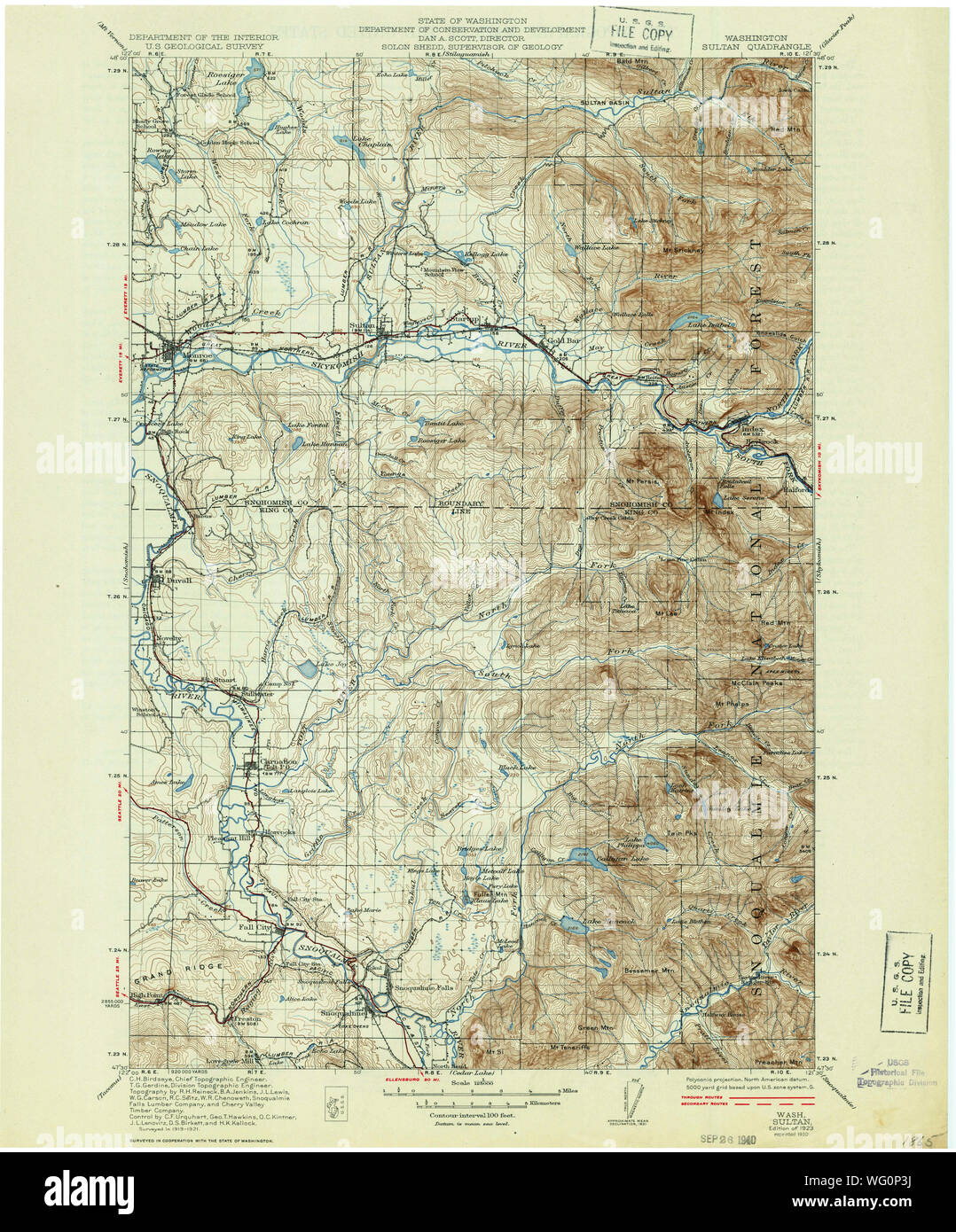 USGS Topo Map Washington State WA Sultan 244099 1923 125000 Restoration ...