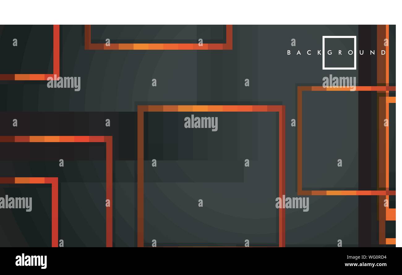 Vector Modern Abstract Squares Backgrounds . with a black orange gradient. eps 10 template Stock ...