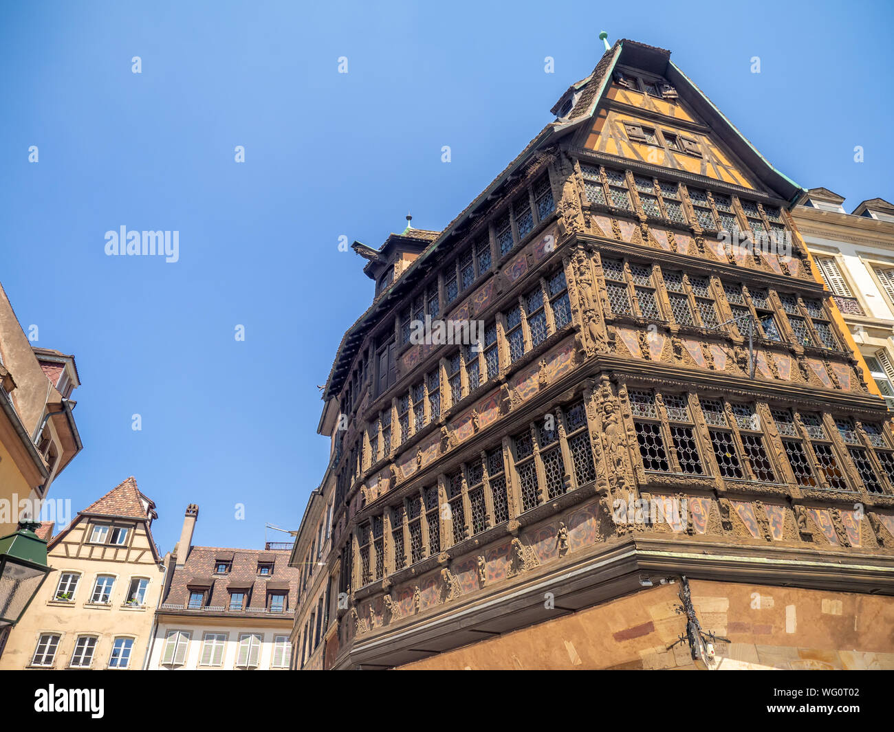 Beautiful buildings in Cathedral Square of Strasbourg in the Alsace ...