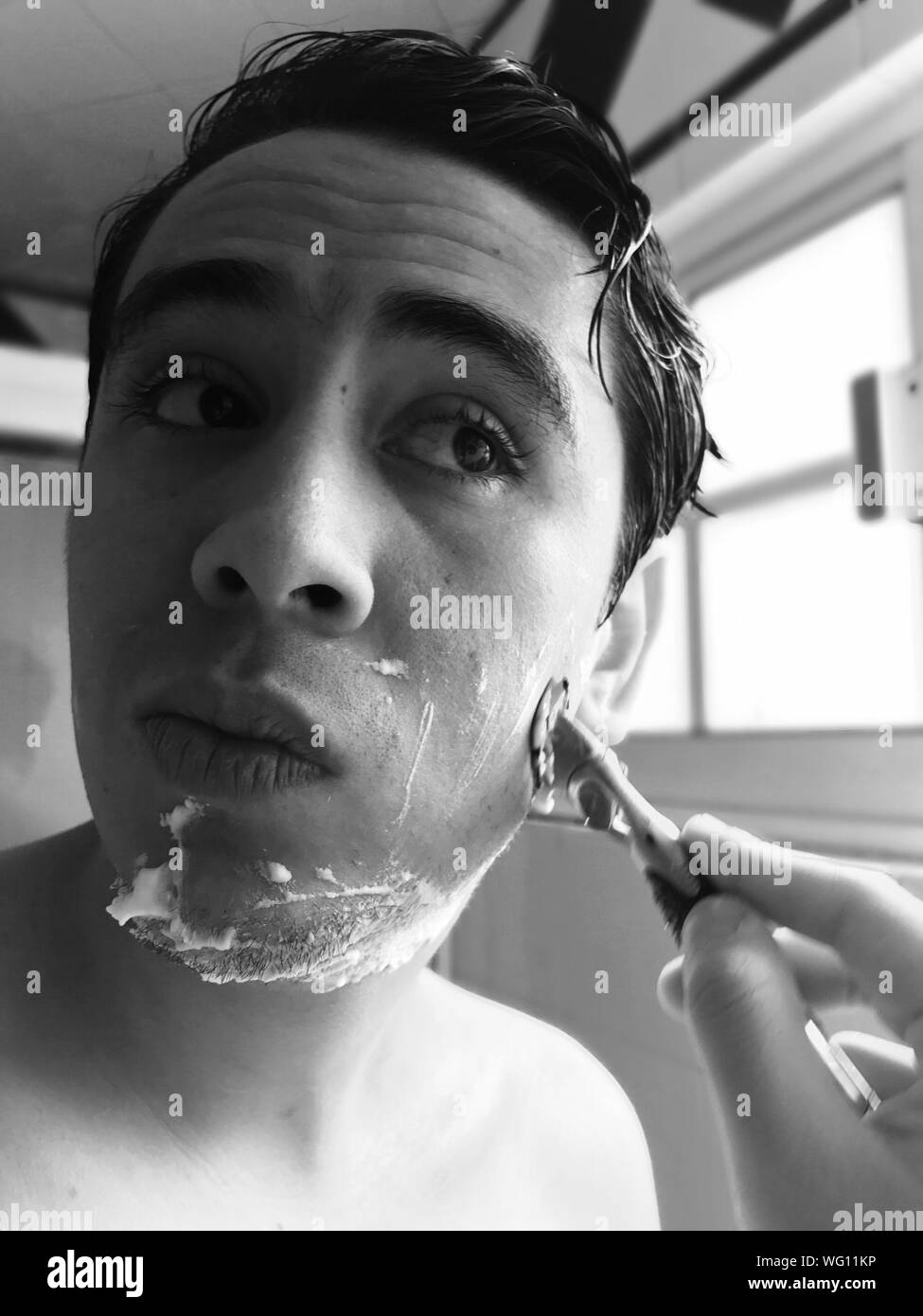 Real shaving Black and White Stock Photos & Images - Alamy