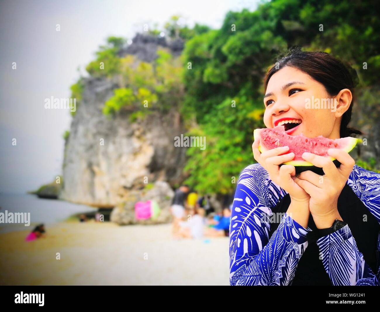 Watermelon woman beach hi-res stock photography and images - Alamy