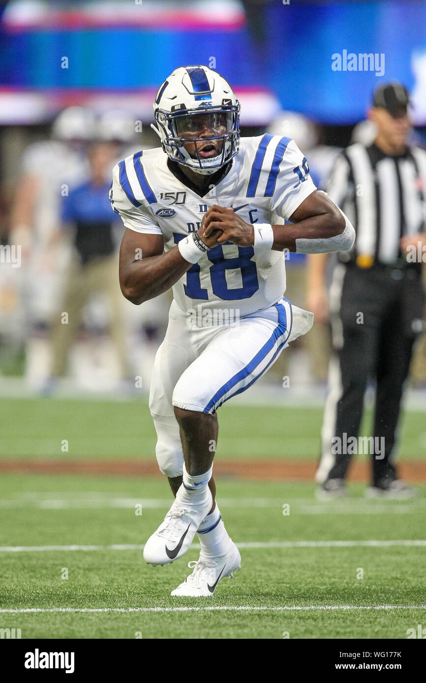 August 31, 2019: Duke's Quentin Harris (18) in action during the Chick ...