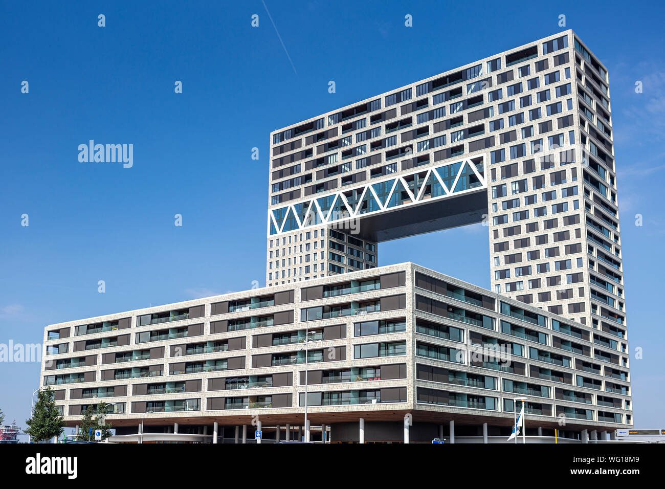 Modern apartment building in the contemporary housing project in the ...