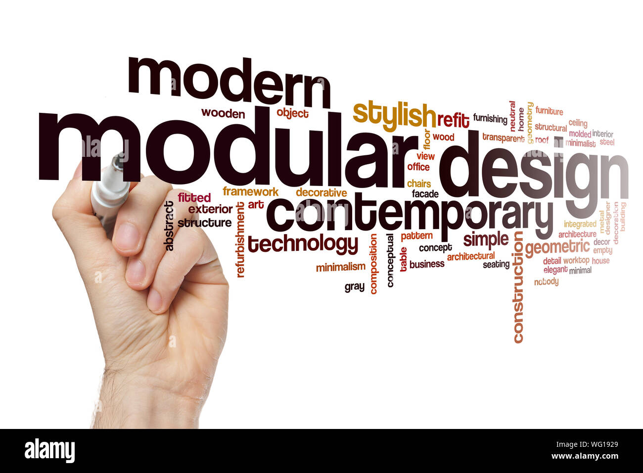 Modular design word cloud concept Stock Photo - Alamy