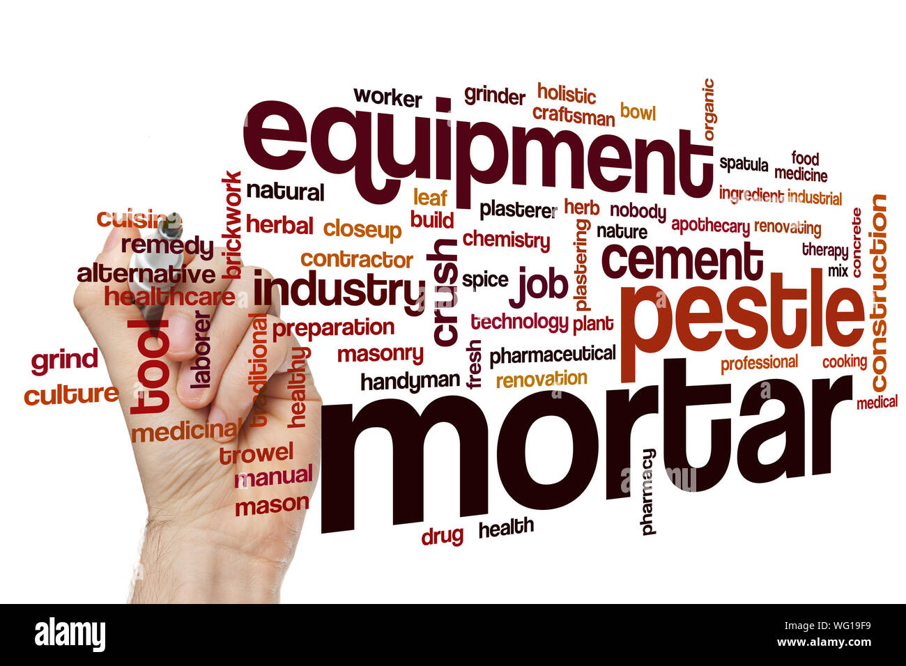 Mortar word cloud concept Stock Photo - Alamy