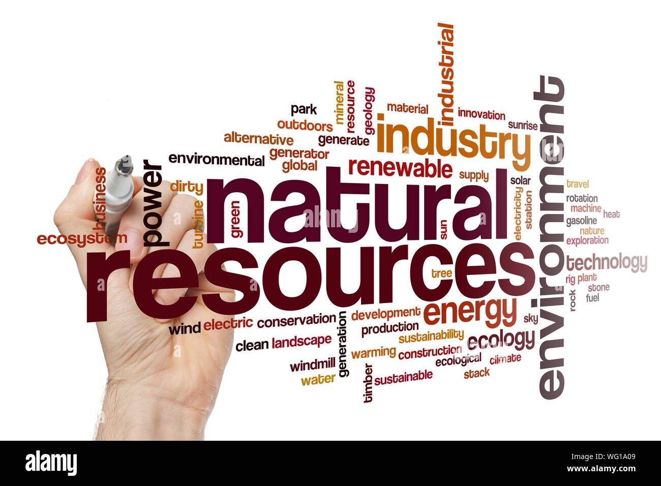 Natural resources word cloud concept Stock Photo - Alamy
