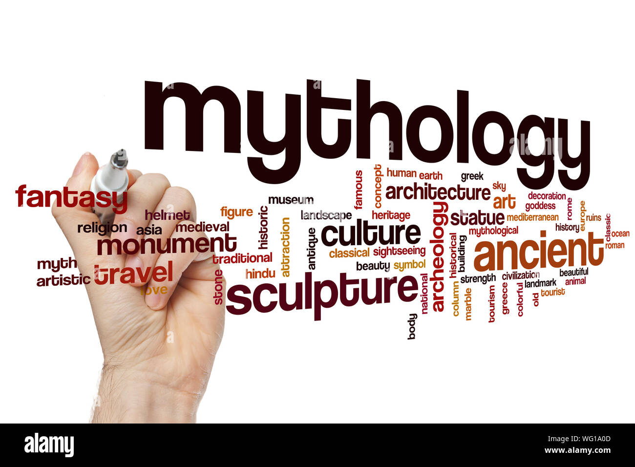 Mythology word cloud concept Stock Photo - Alamy
