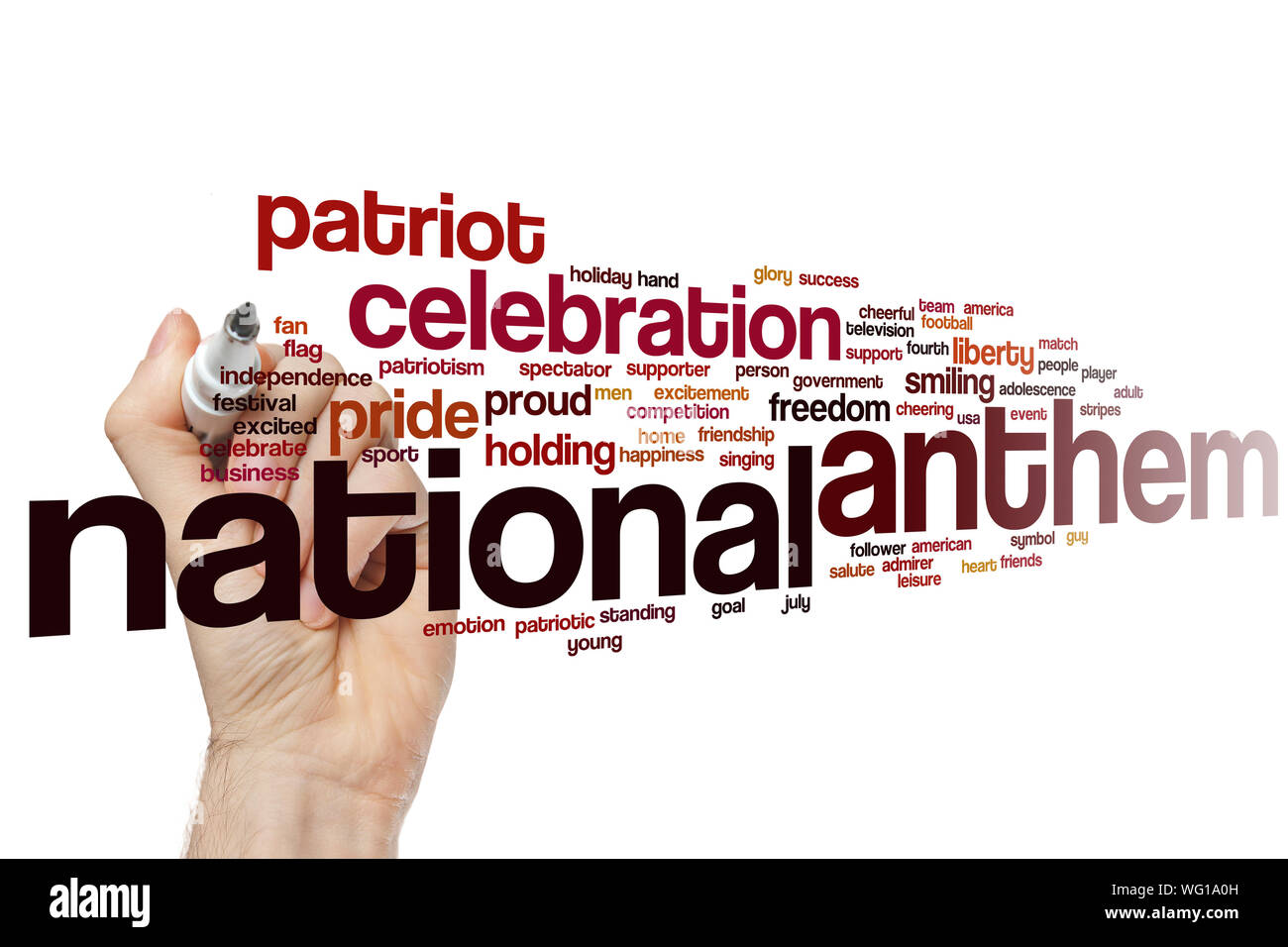 National anthem word cloud concept Stock Photo - Alamy