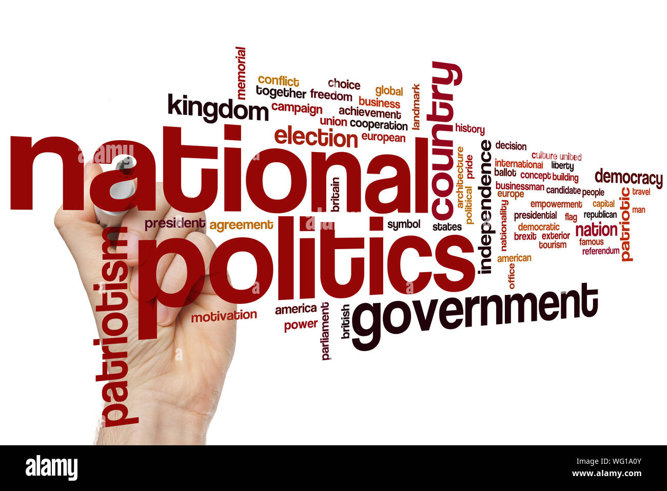 National politics word cloud concept Stock Photo - Alamy
