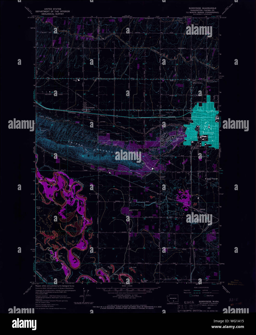 Map of sunnyside washington hi-res stock photography and images - Alamy