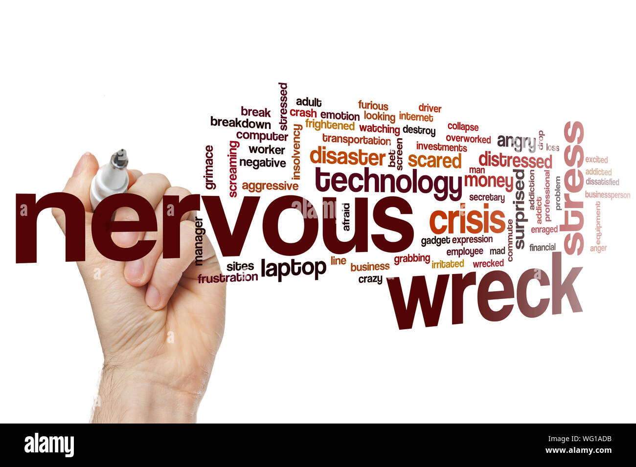 Nervous wreck word cloud concept Stock Photo - Alamy