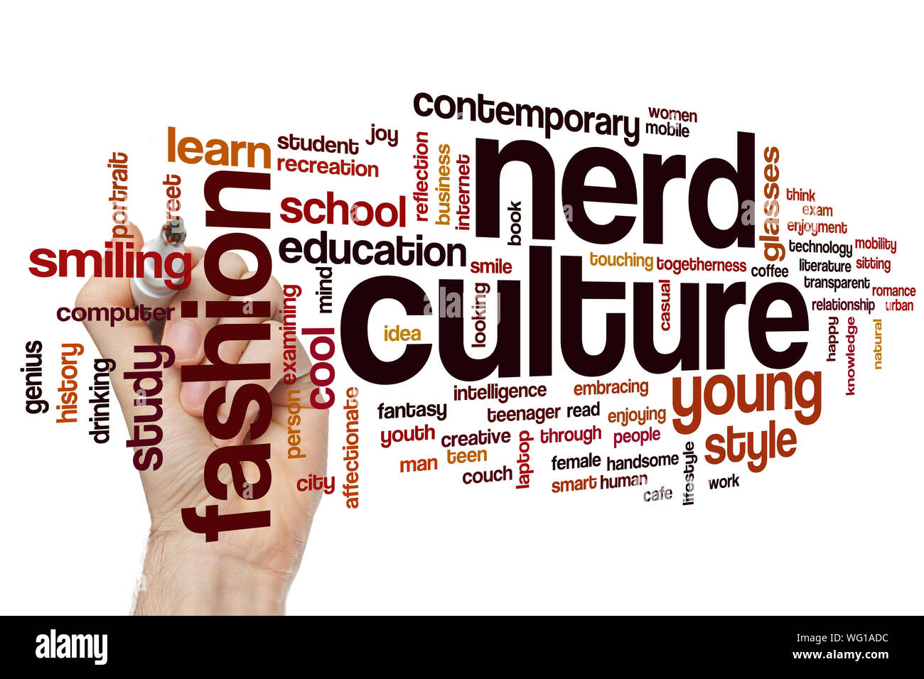 Nerd culture word cloud concept Stock Photo - Alamy
