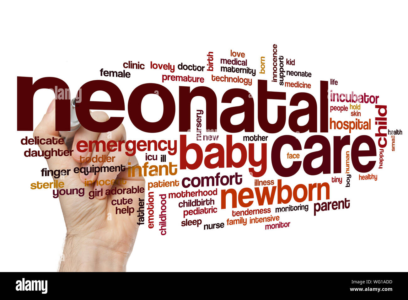Neonatal care word cloud concept Stock Photo - Alamy
