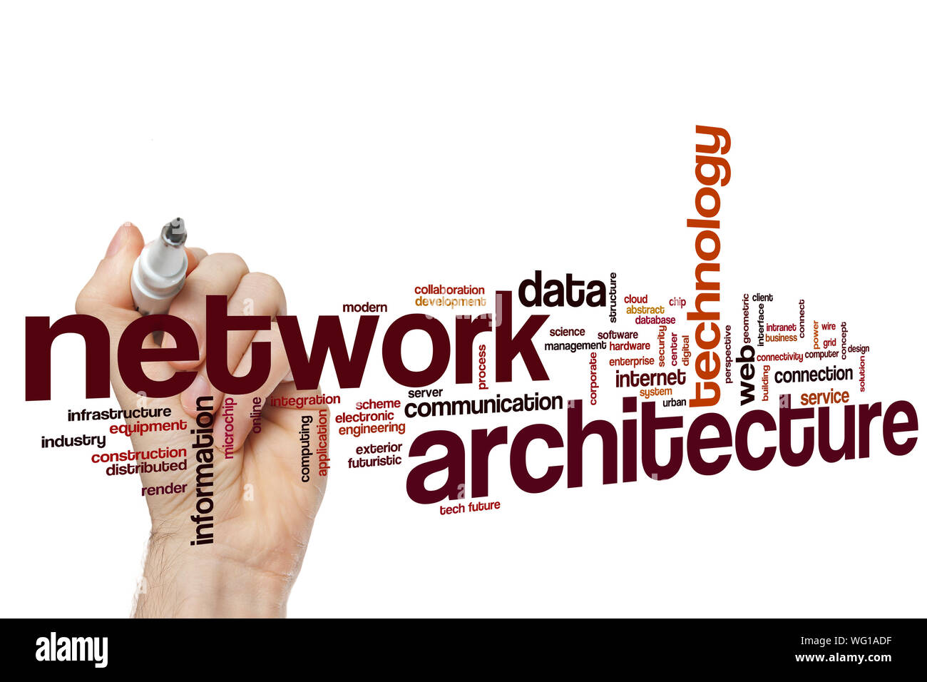 Network architecture word cloud concept Stock Photo - Alamy