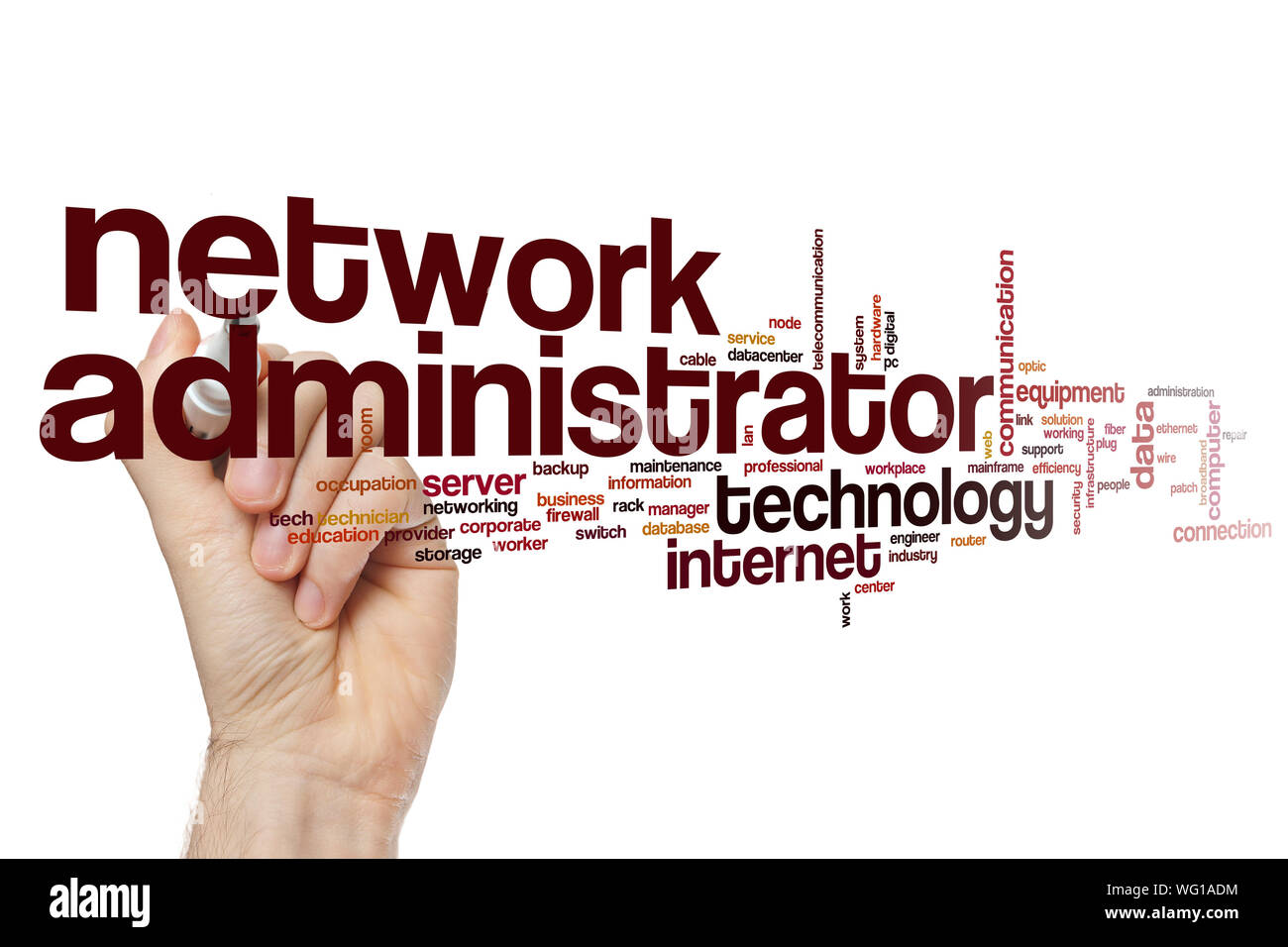Network administrator word cloud concept Stock Photo - Alamy