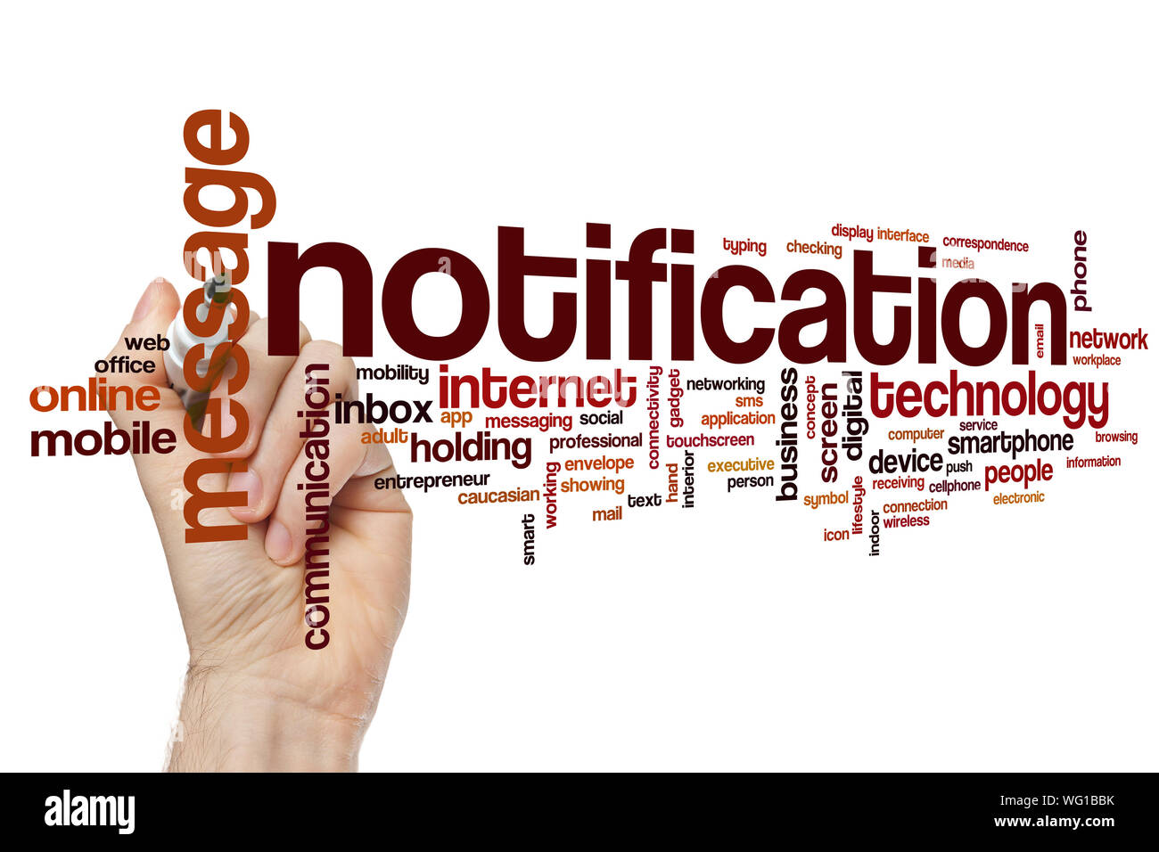 Notification word cloud concept Stock Photo - Alamy