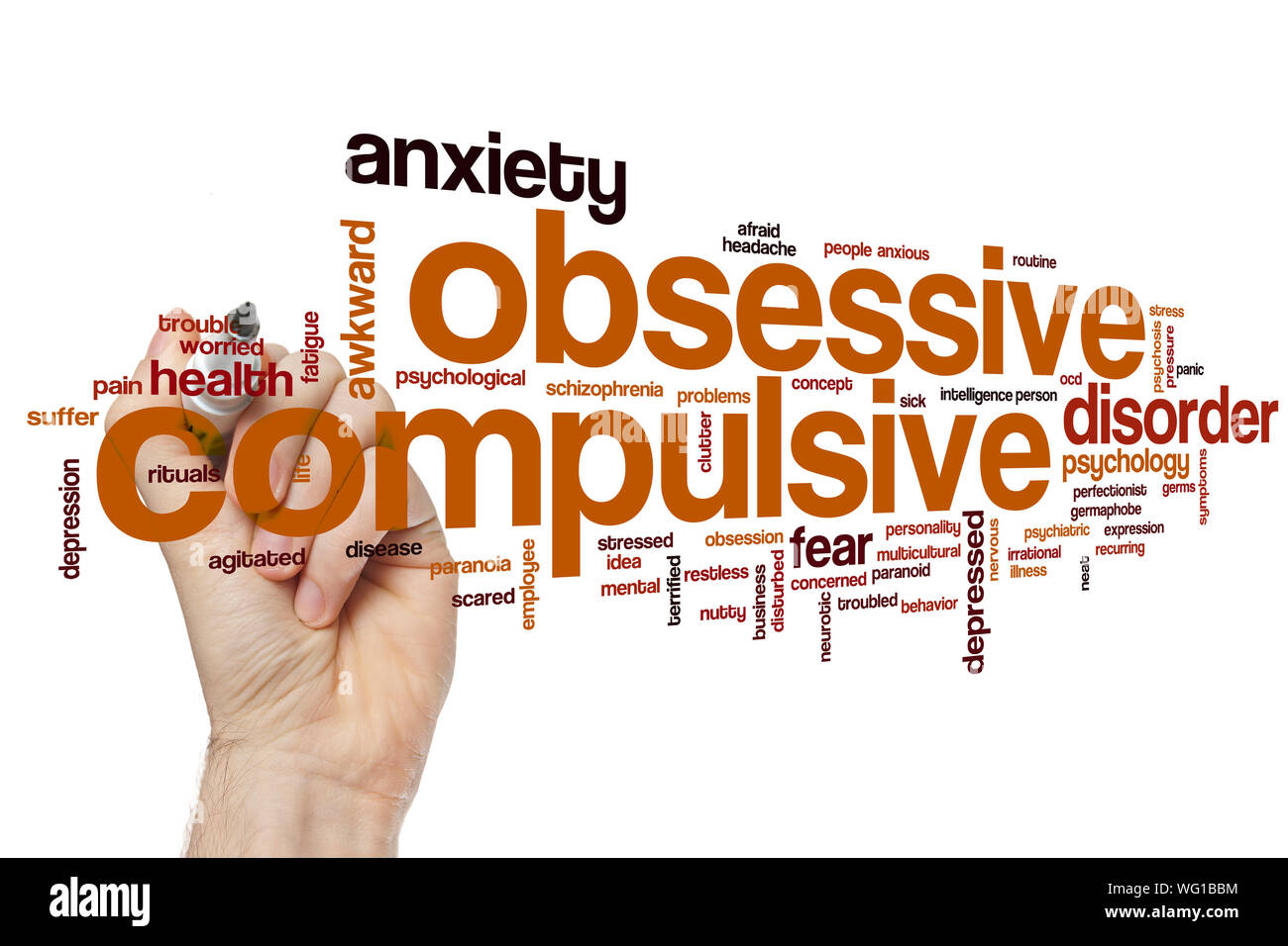 Obsessive compulsive word cloud concept Stock Photo - Alamy
