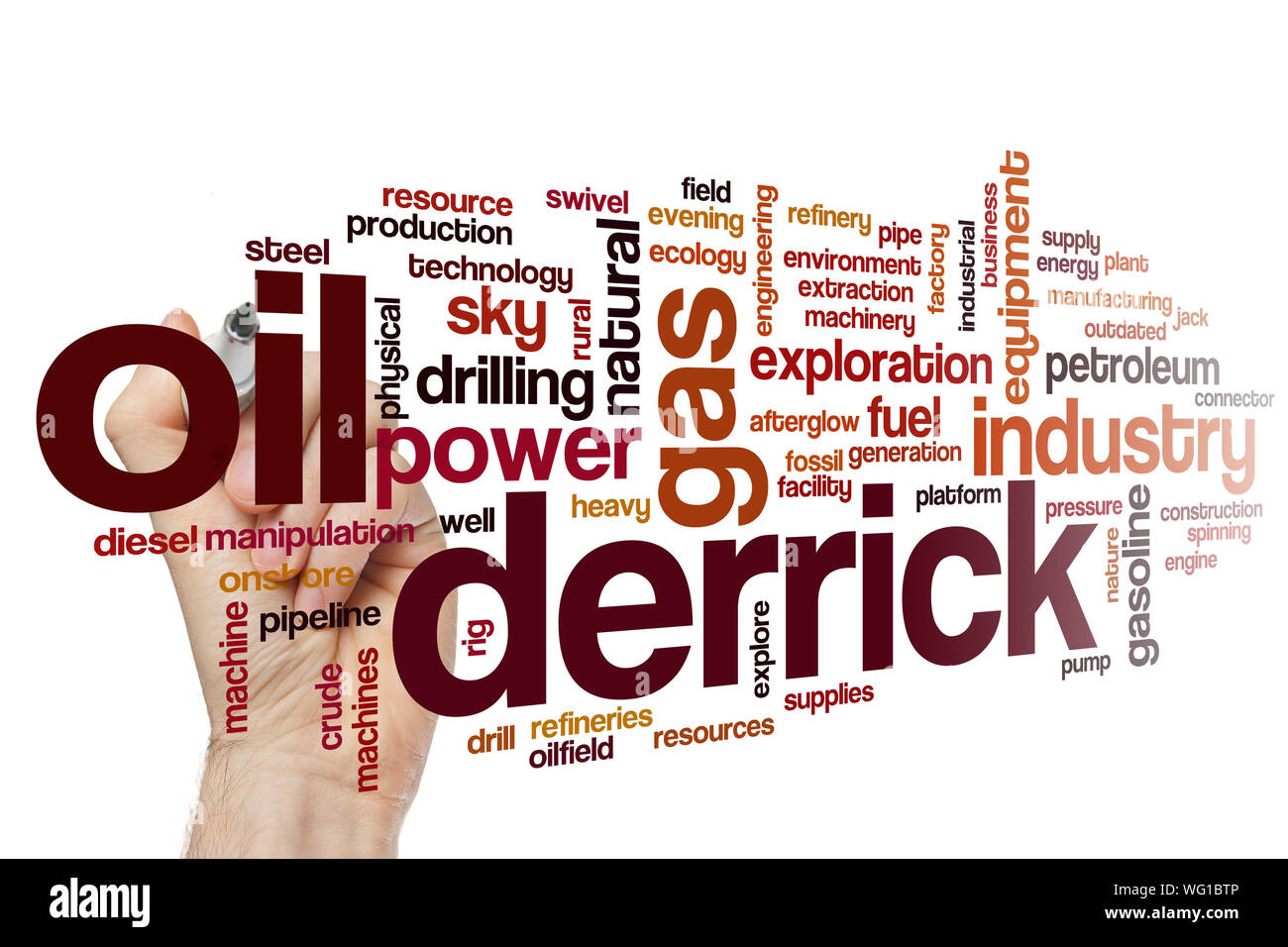 Oil derrick word cloud concept Stock Photo - Alamy