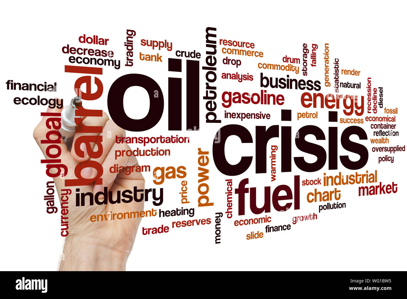 Oil crisis word cloud concept Stock Photo - Alamy