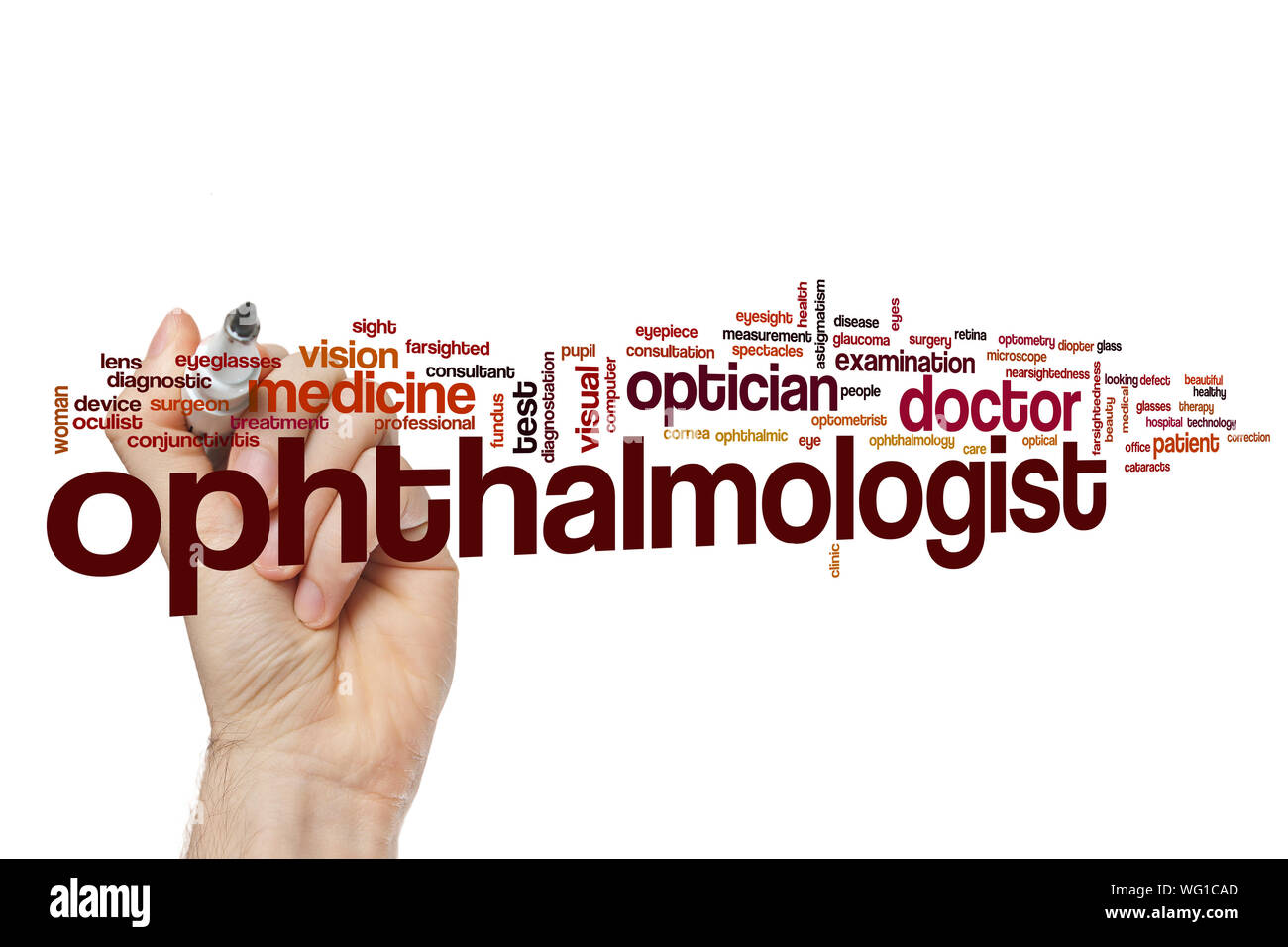 Ophthalmologist word cloud concept Stock Photo - Alamy
