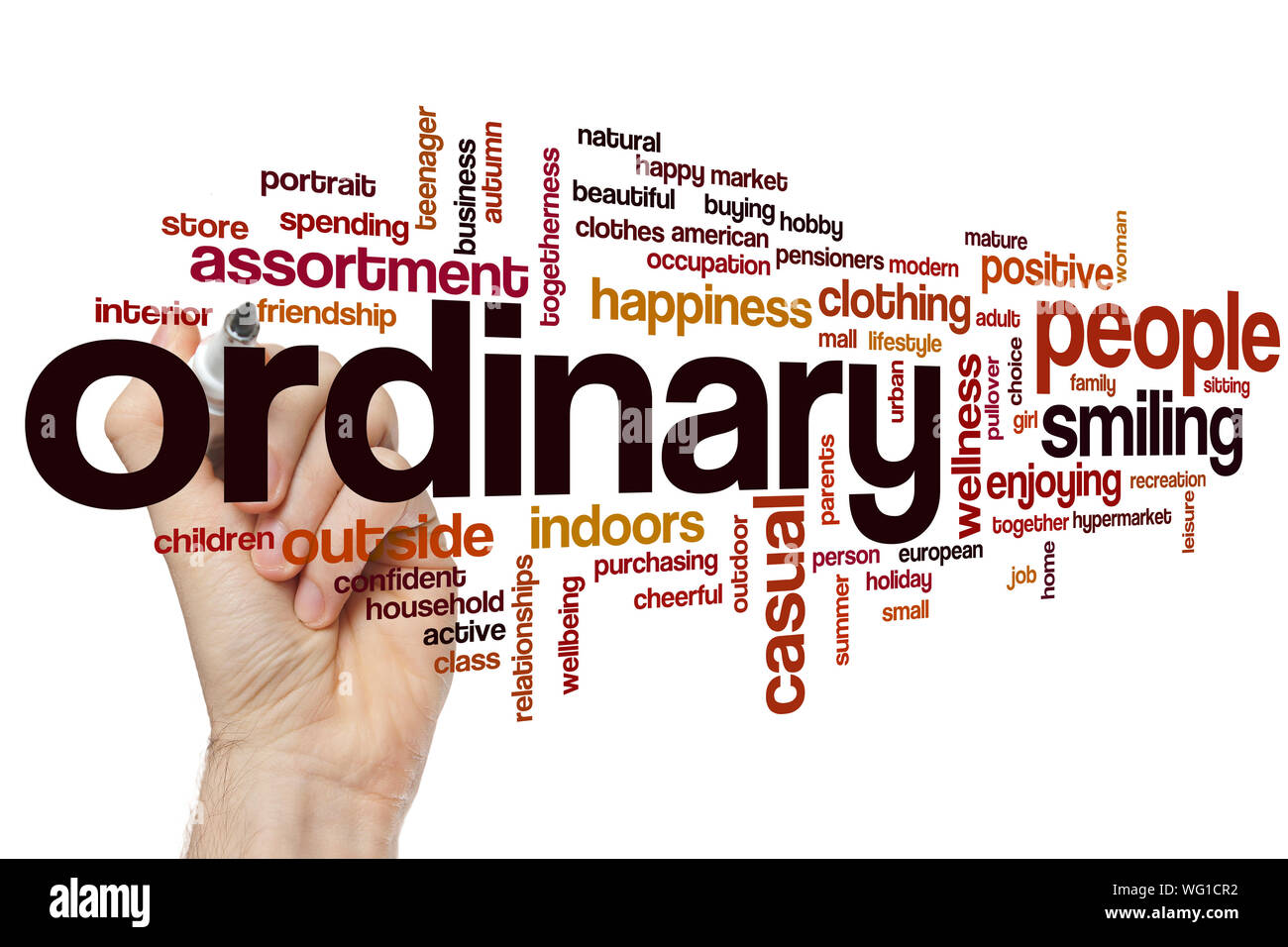 Ordinary word cloud concept Stock Photo - Alamy