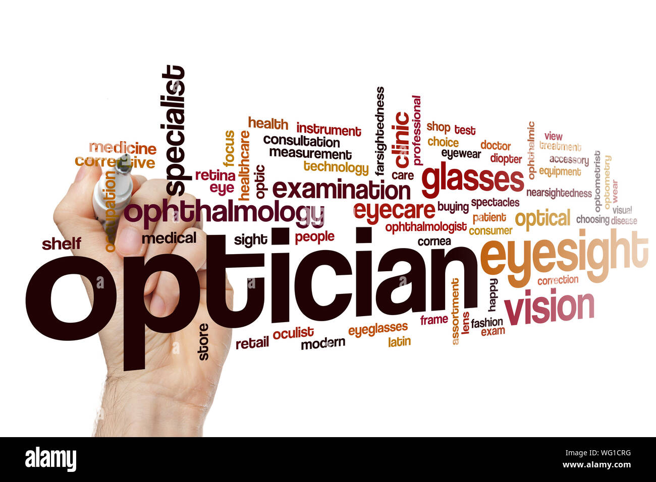 Optician word cloud concept Stock Photo - Alamy