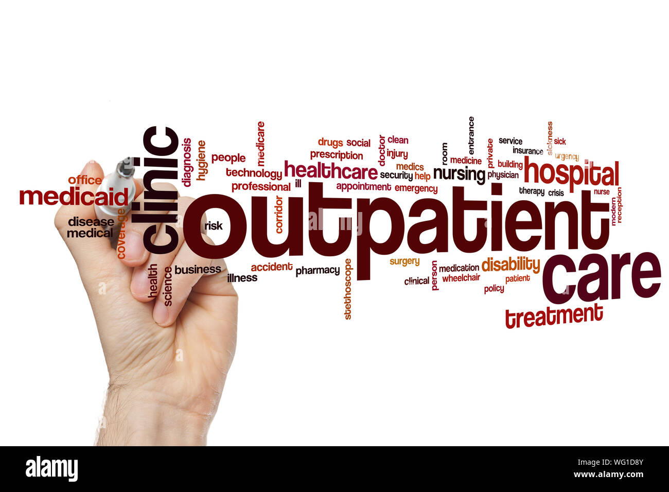 Outpatient care word cloud concept Stock Photo - Alamy