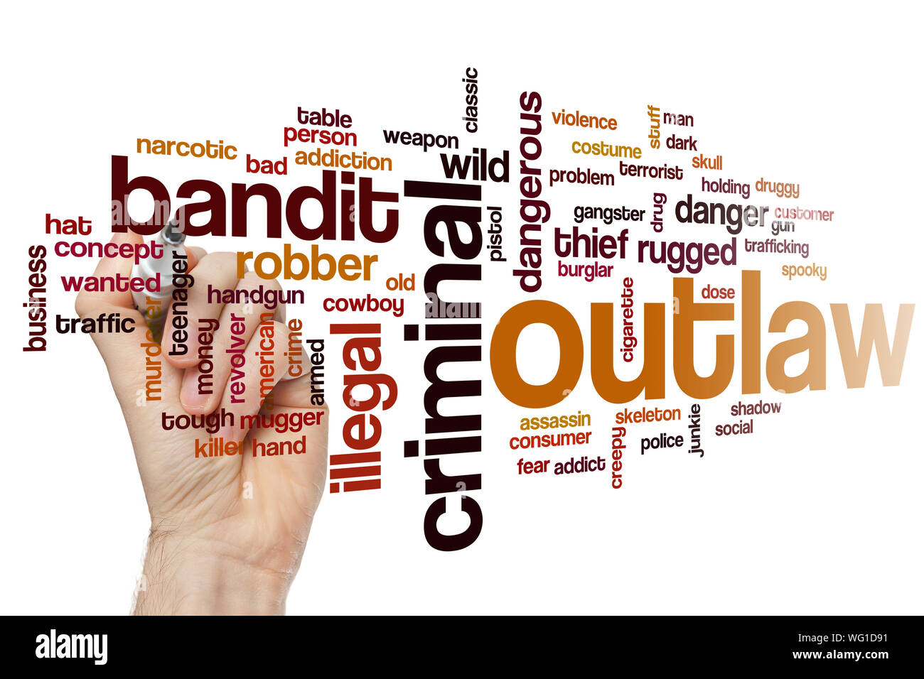 Outlaw word cloud concept Stock Photo - Alamy