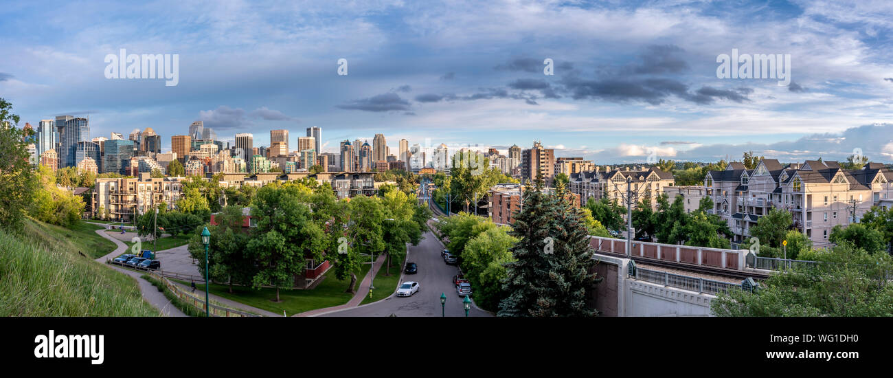 View of Calgary's skyline with the C-Train tracks visible in the ...