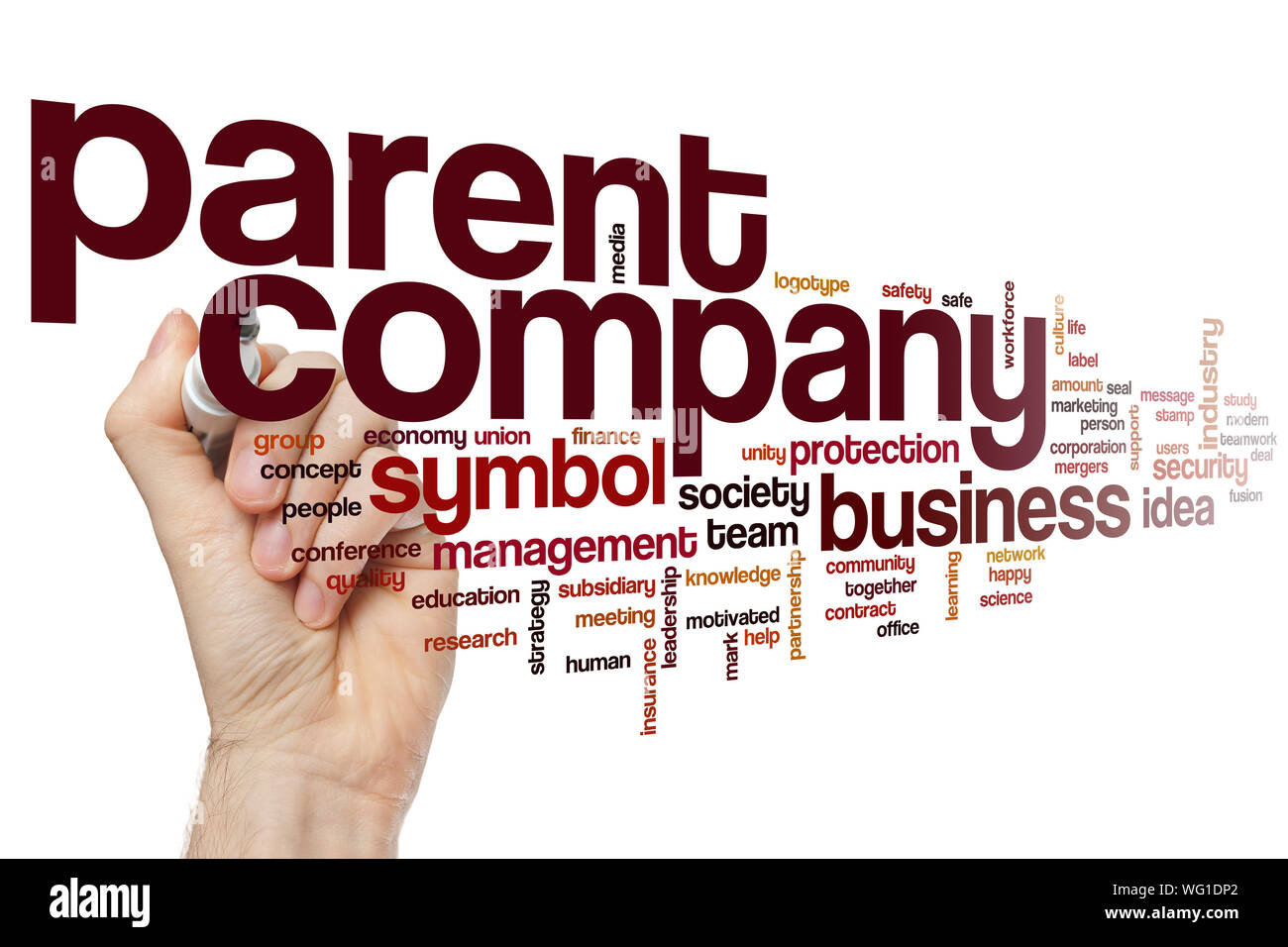Parent company word cloud concept Stock Photo - Alamy
