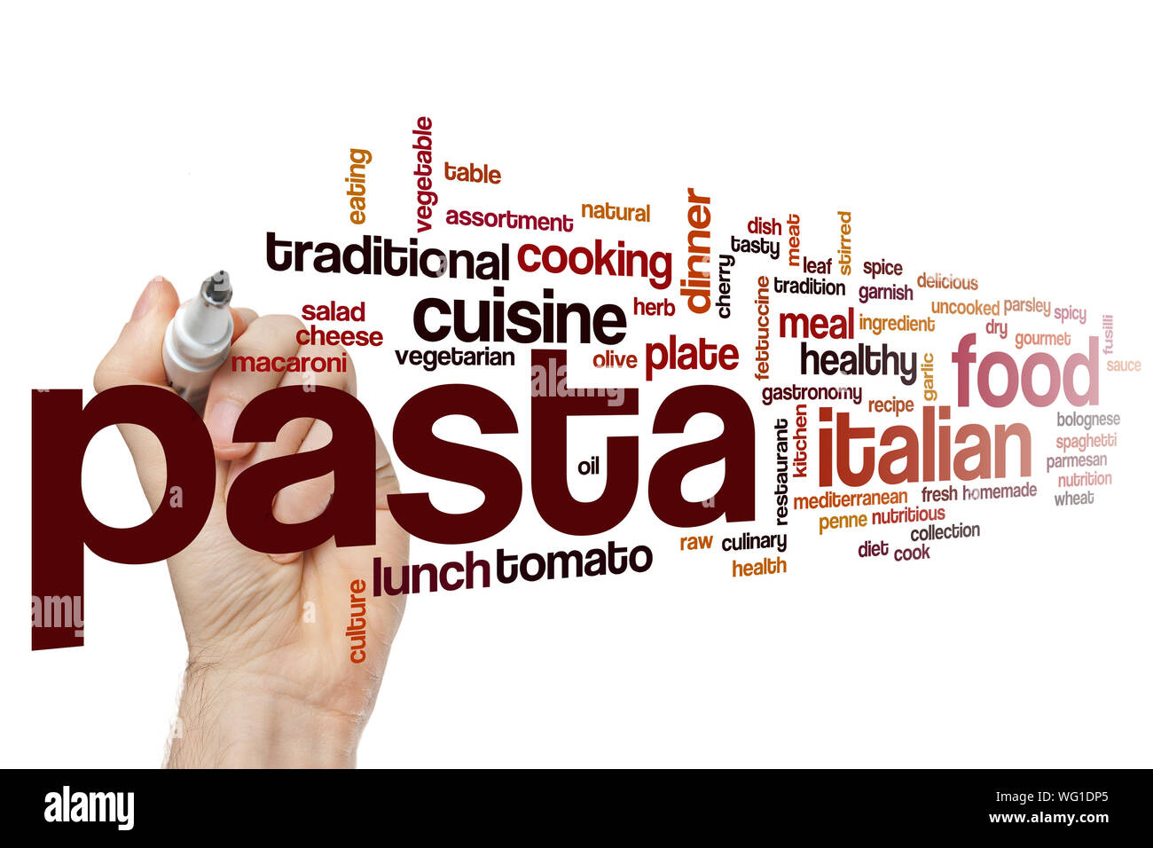 Pasta word cloud concept Stock Photo - Alamy