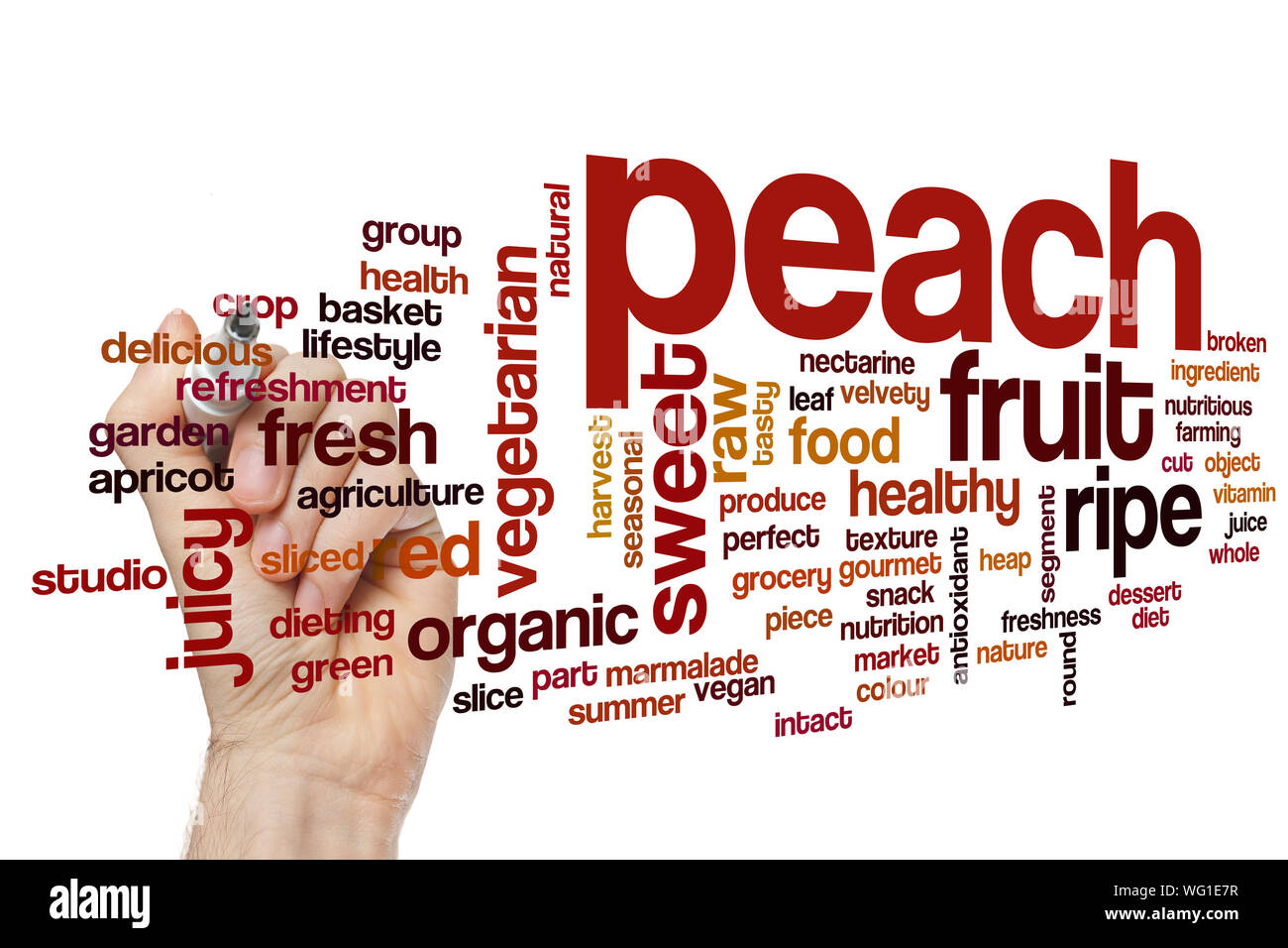 Peach word cloud concept Stock Photo - Alamy