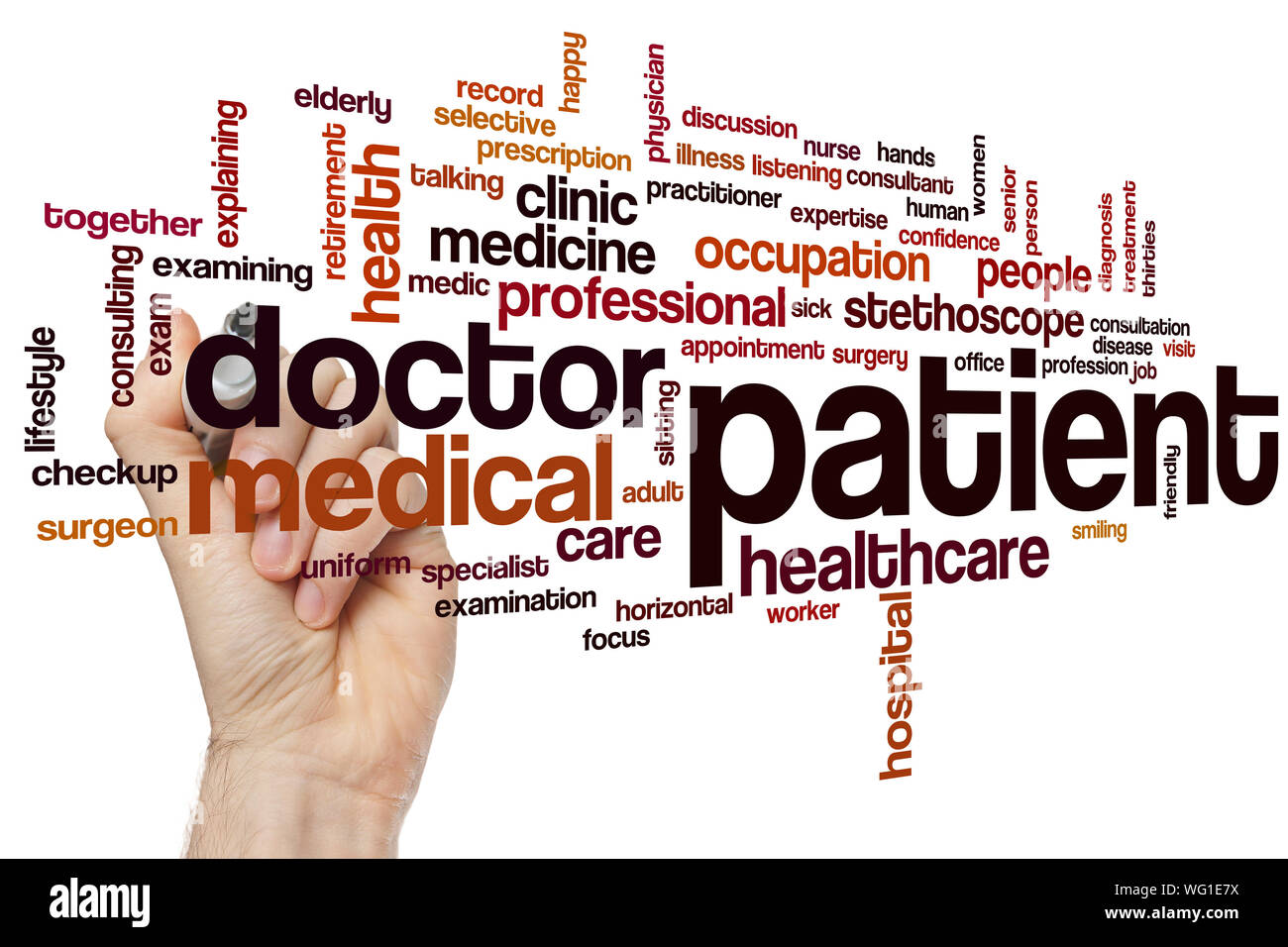 Patient word cloud concept Stock Photo - Alamy