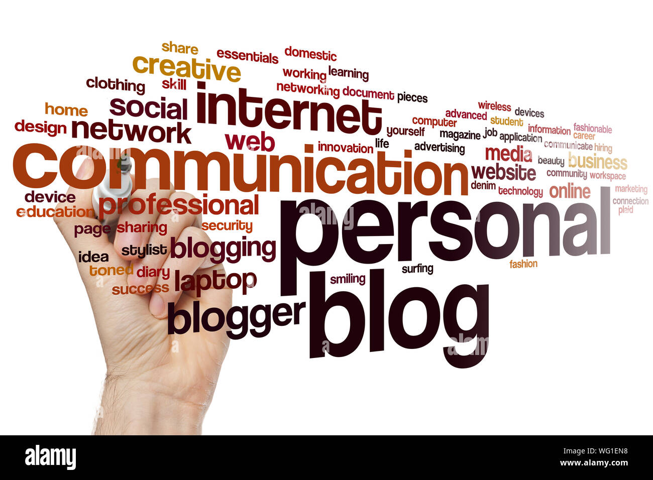 Personal blog word cloud concept Stock Photo - Alamy