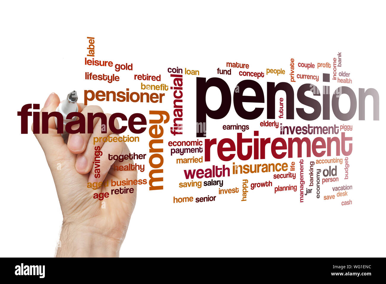 Pension word cloud concept Stock Photo - Alamy