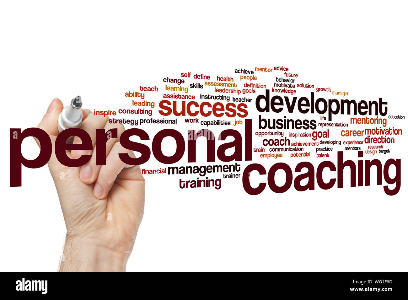 Personal coaching word cloud concept Stock Photo - Alamy