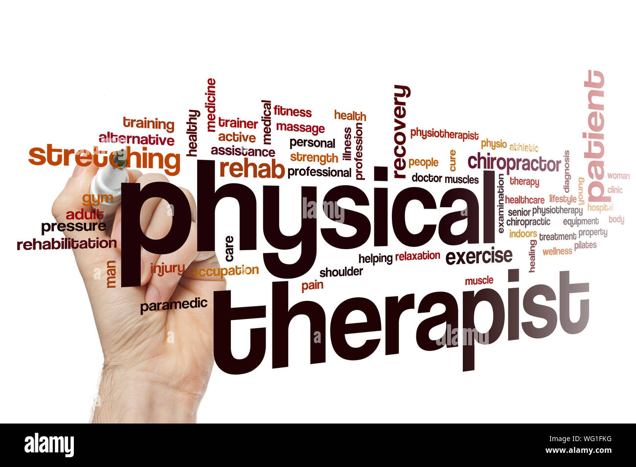 Physical therapist word cloud concept Stock Photo - Alamy