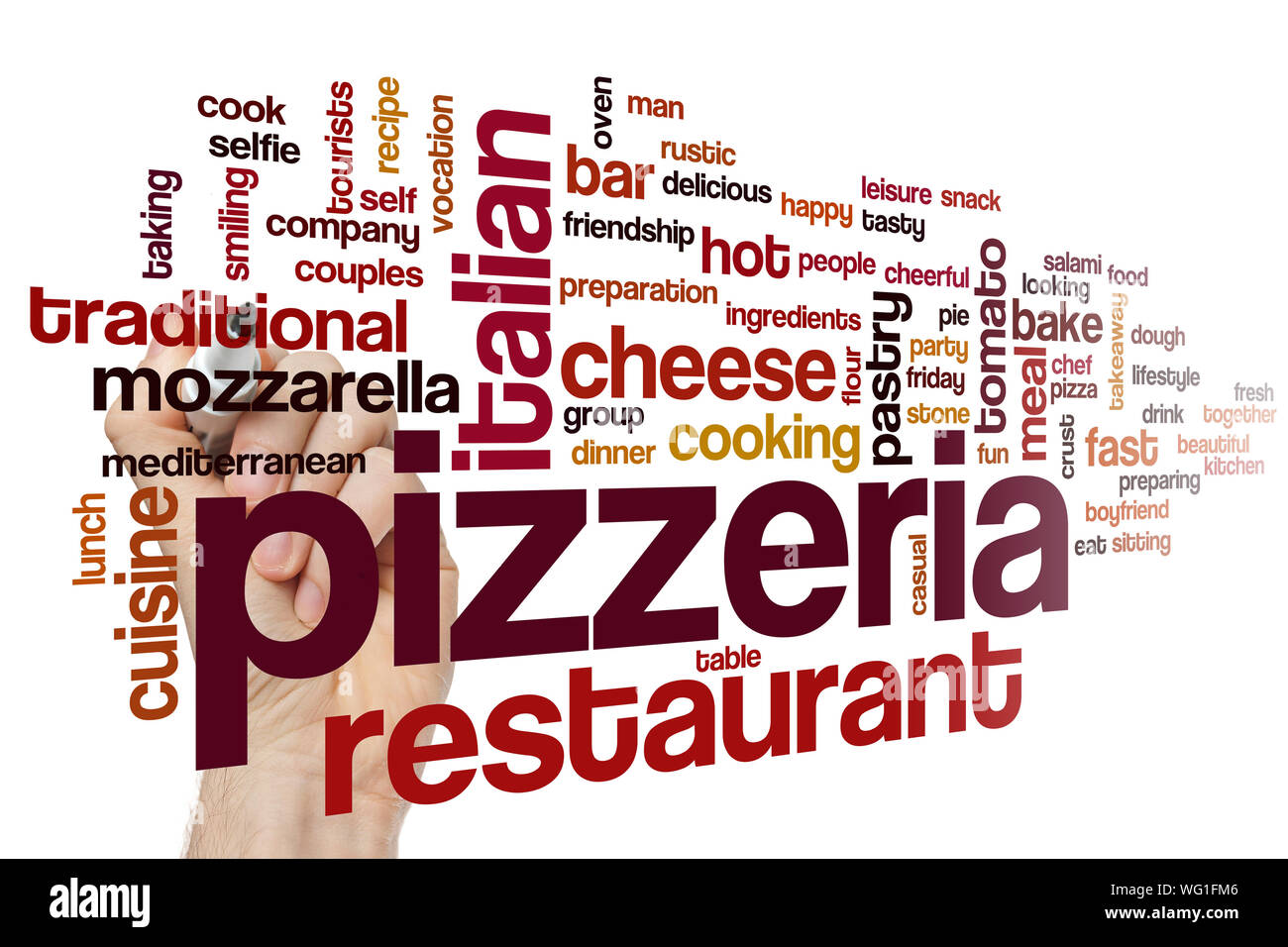 Pizzeria word cloud concept Stock Photo - Alamy