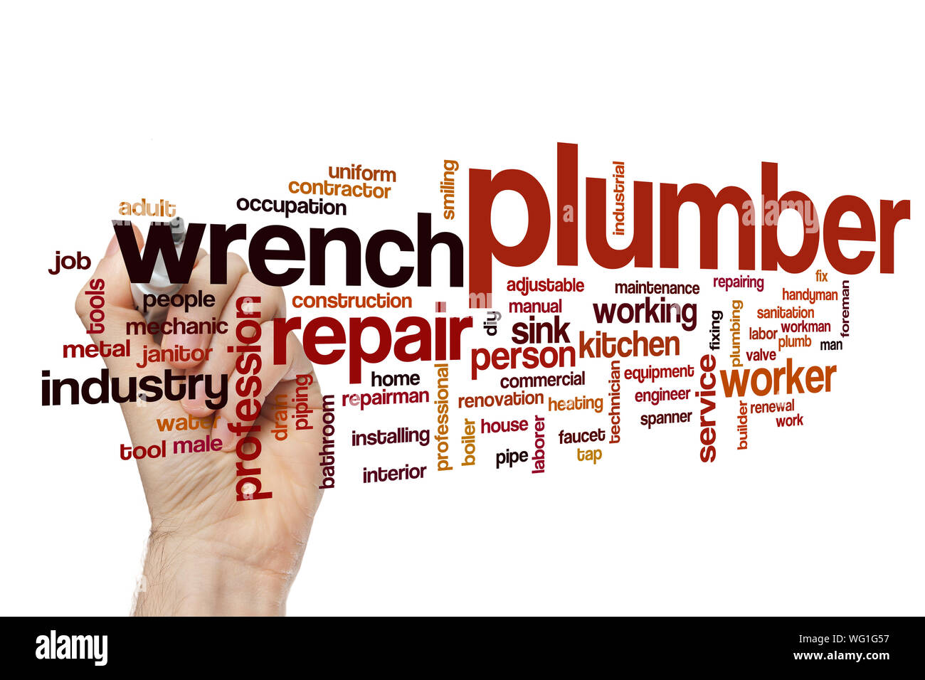 Plumber word cloud concept Stock Photo - Alamy
