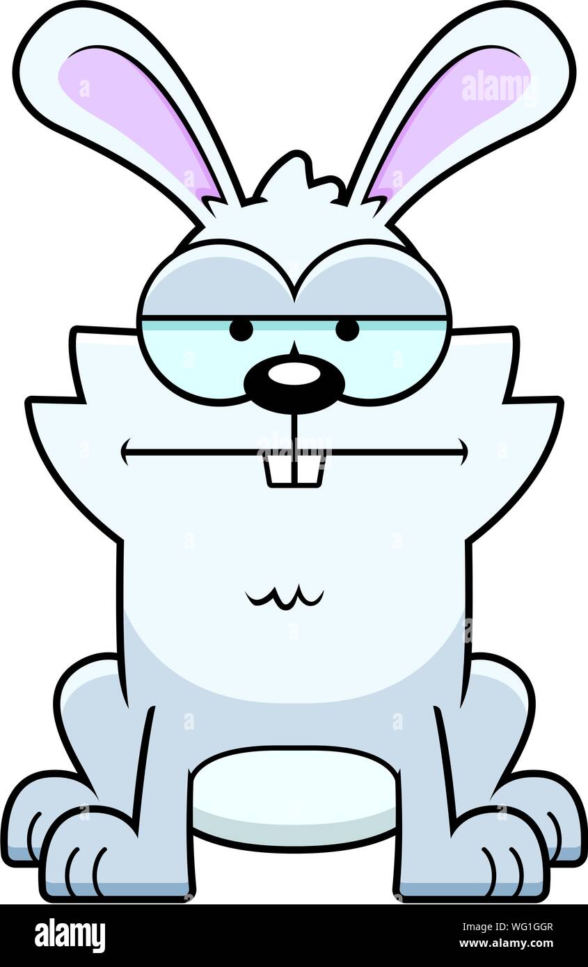 A cartoon illustration of a rabbit looking calm Stock Vector Image ...