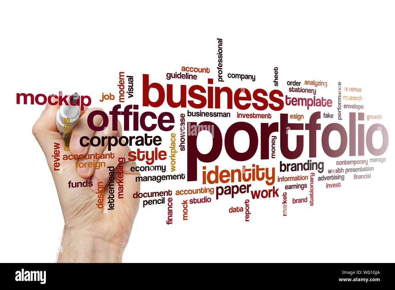 Portfolio word cloud concept Stock Photo - Alamy