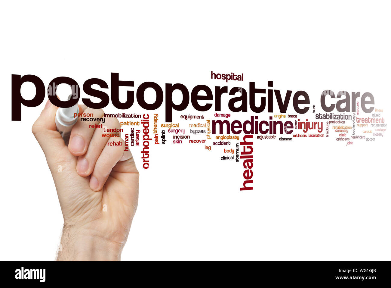 Postoperative care word cloud concept Stock Photo - Alamy